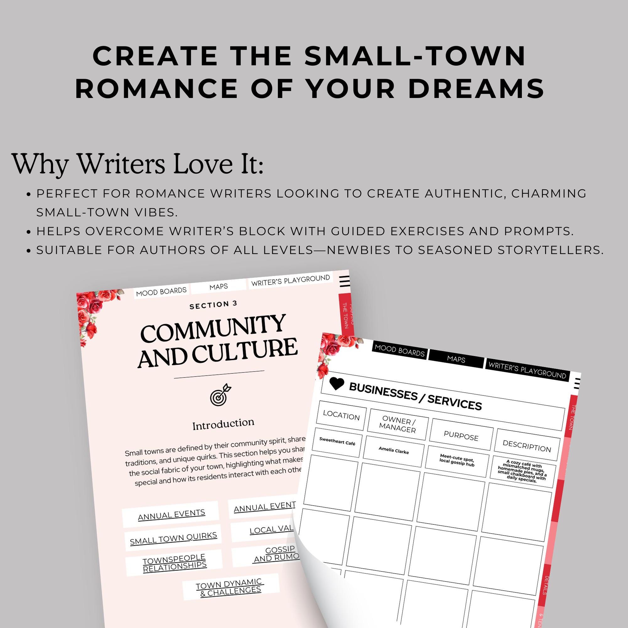 Small Town World Building Workbook, Creative Writing Planner for ...
