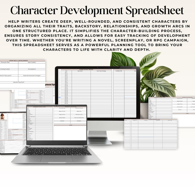 Character Development Spreadsheet, Character Sheet Profile Template ...