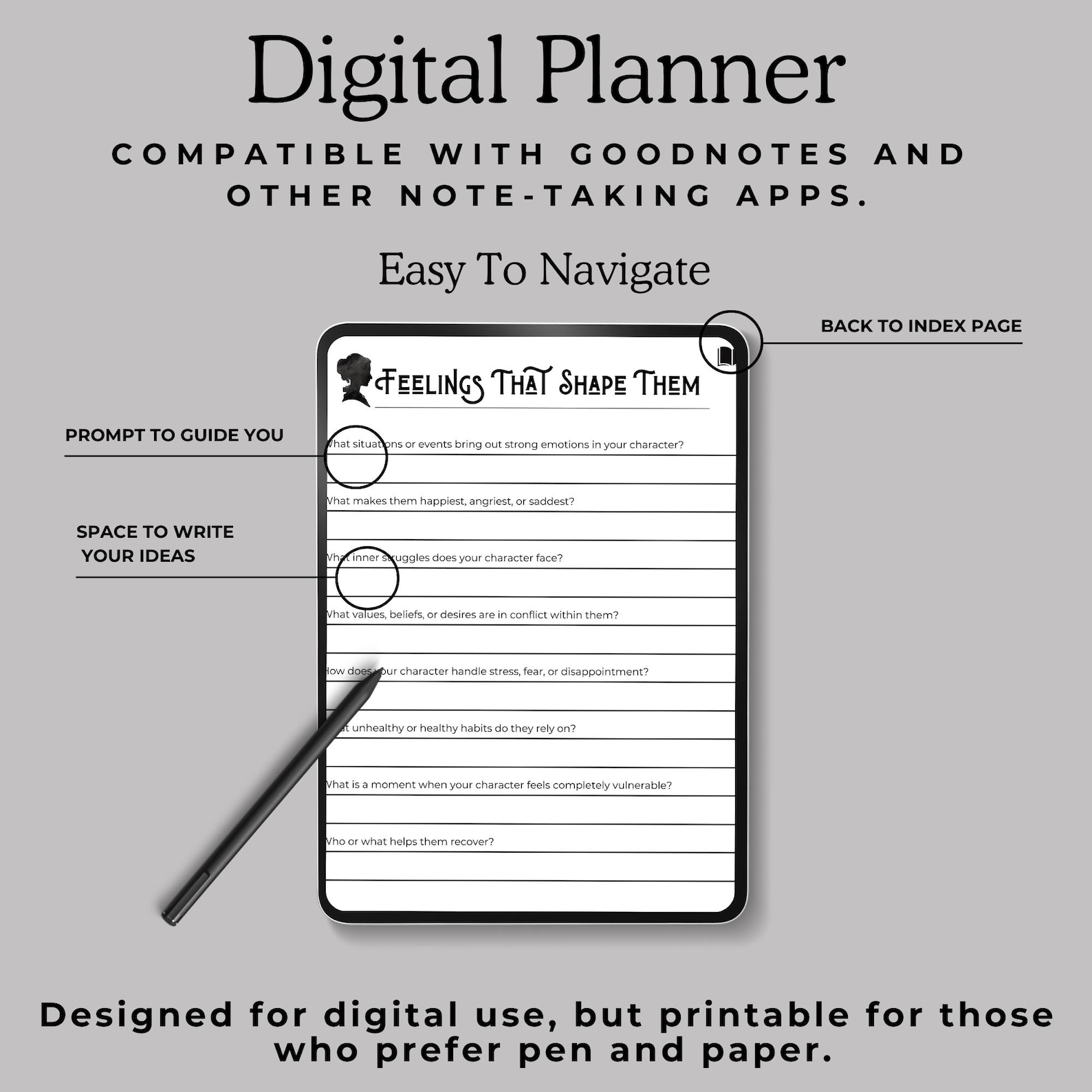 Character Development Workbook, Character Creation Guide, Character ...