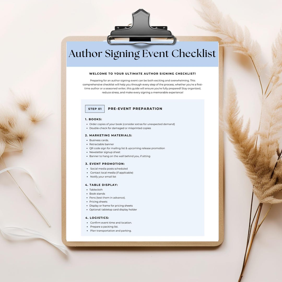 Author Signing Event, Book Signing Checklist, First Book Promotion ...