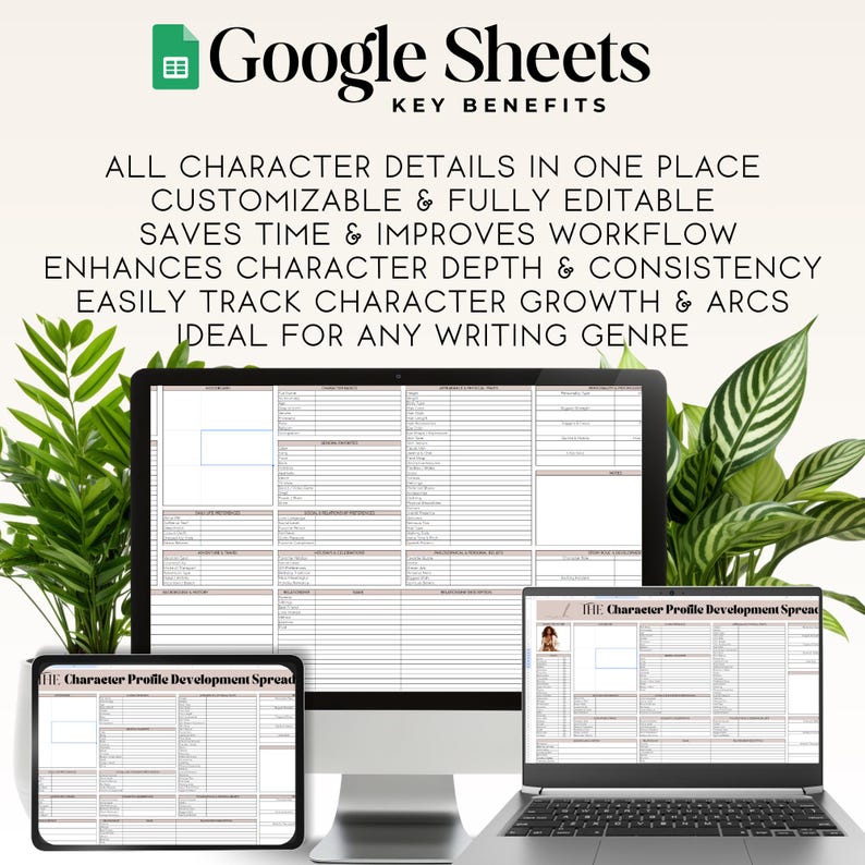 Character Development Spreadsheet, Character Sheet Profile Template ...
