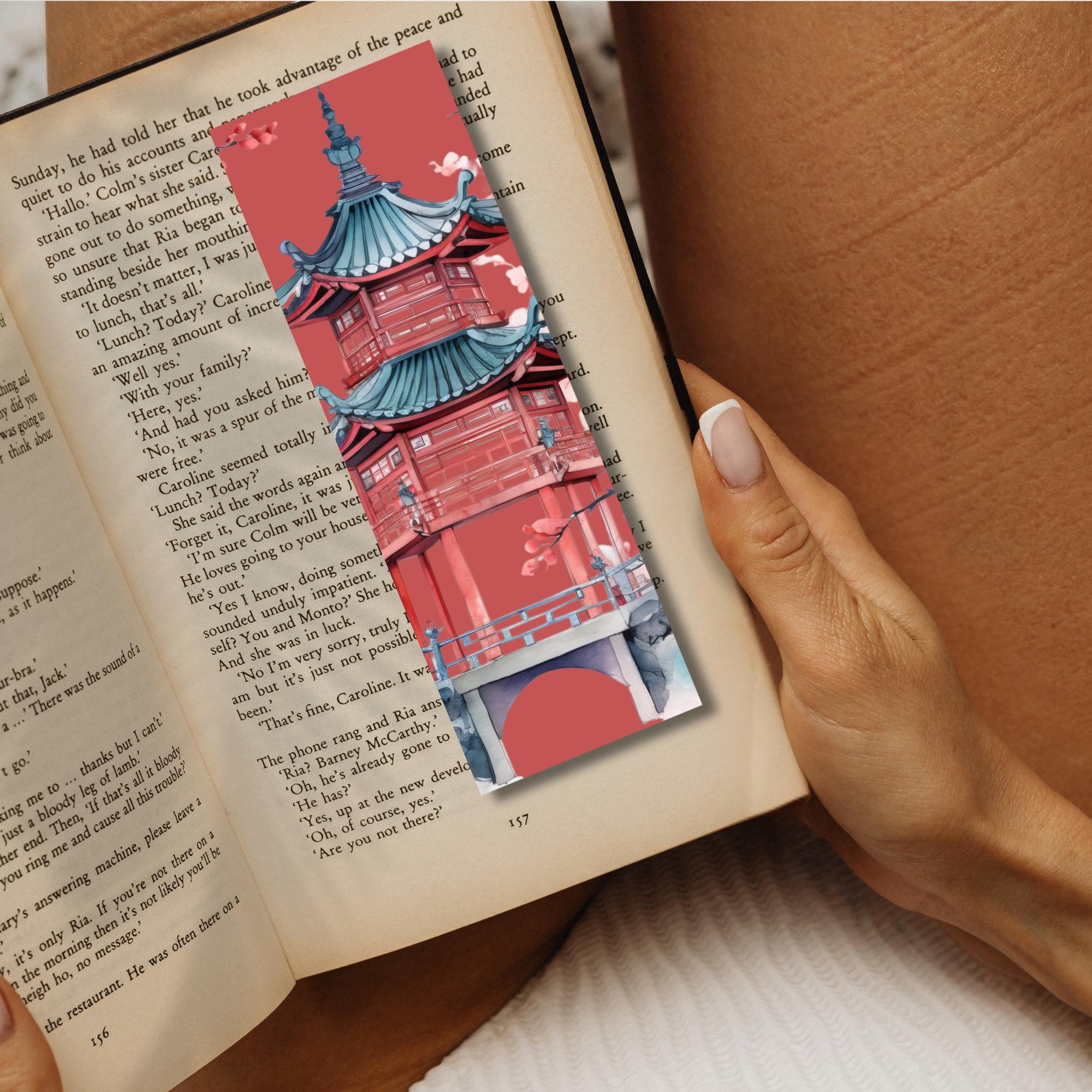 Chinoiserie Printable Bookmarks, Pagoda Bookmarks, Set of 4 Bookmarks ...