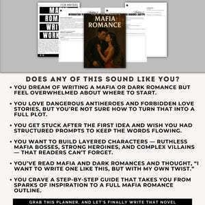 Mafia Romance Novel Outline, Dark Romance Plot Planner, Romance Story ...