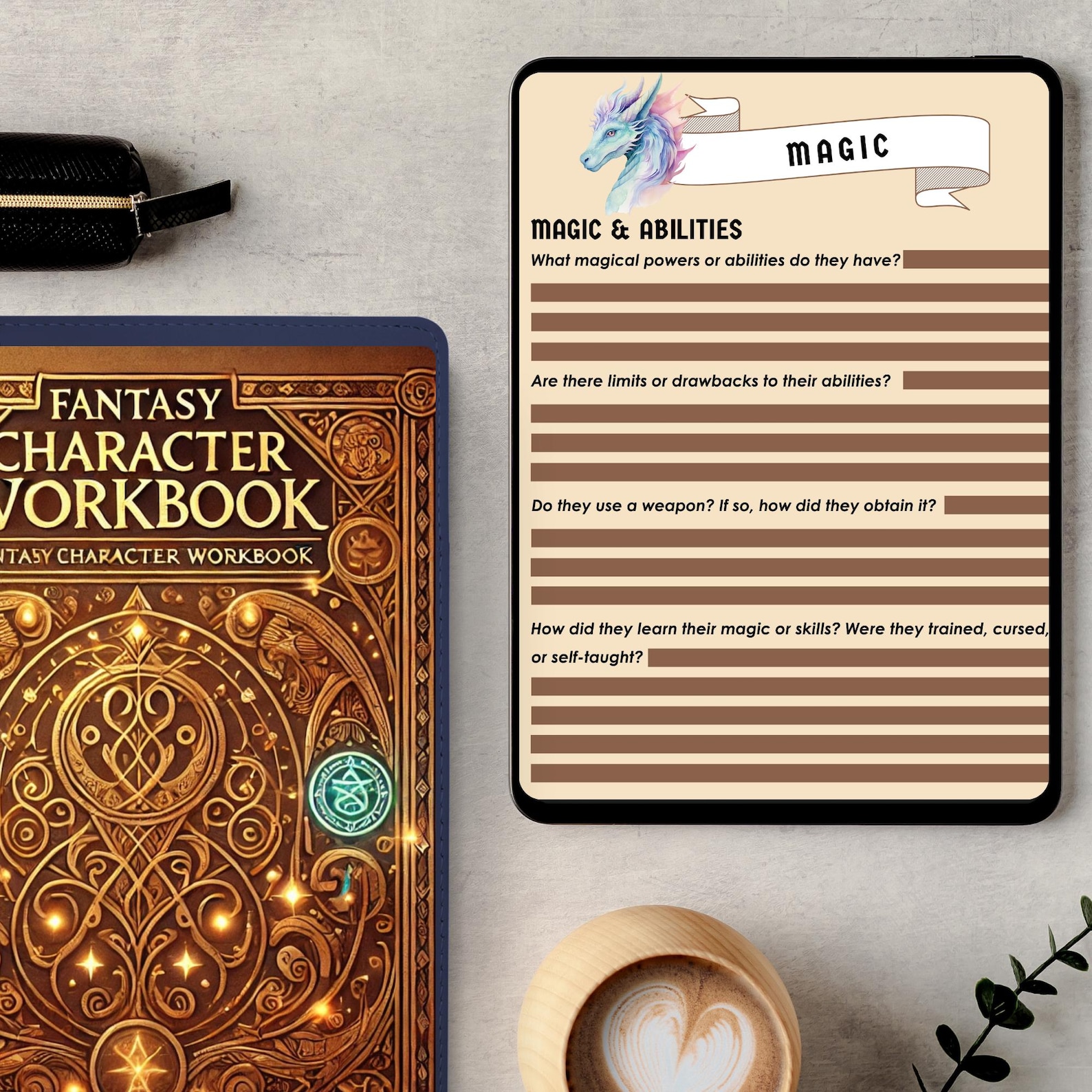 Fantasy Character Workbook, Character Profile Creation, Character ...