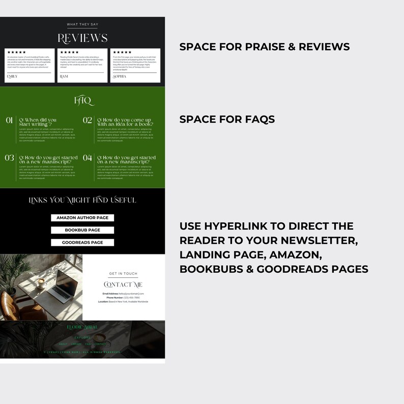 Canva One Page Website Template for Fantasy Author, Romantasy Book ...