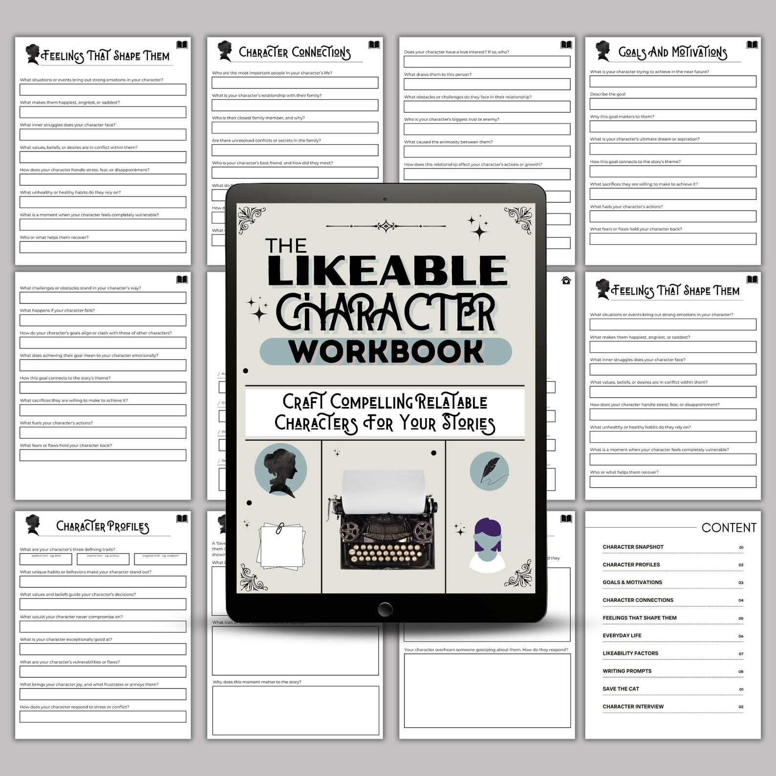 Character Development Workbook, Character Creation Guide, Character Backstory Planner, Story ...