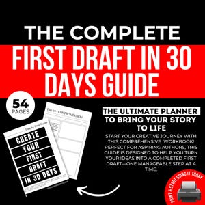 First Draft Novel Guide, Write a Book in 30 Days, 30 Day Novel Writing ...