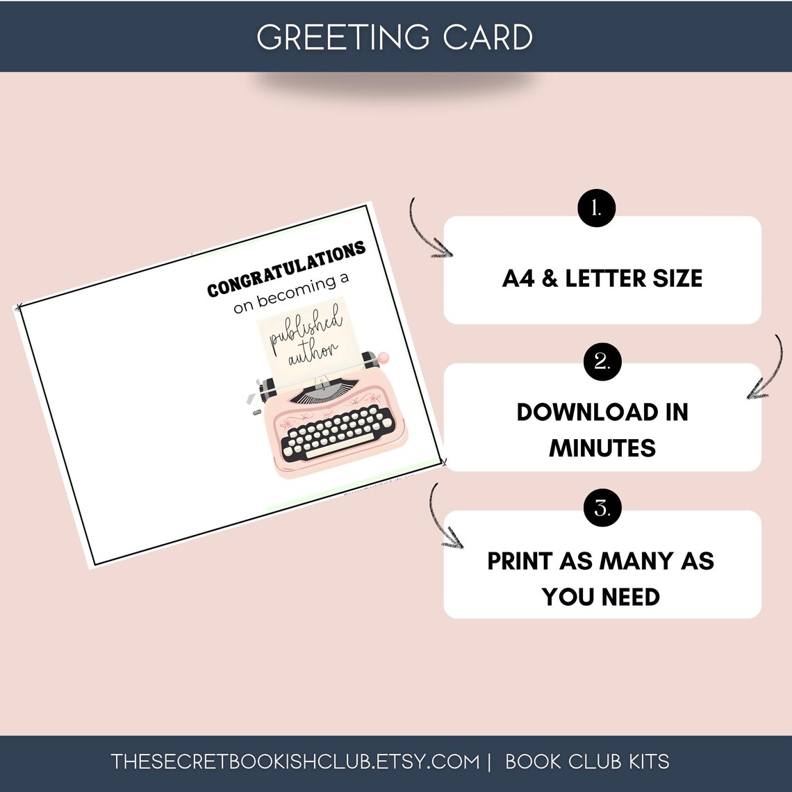Congrats New Author, Congrats Published Author Card, Printable Author ...