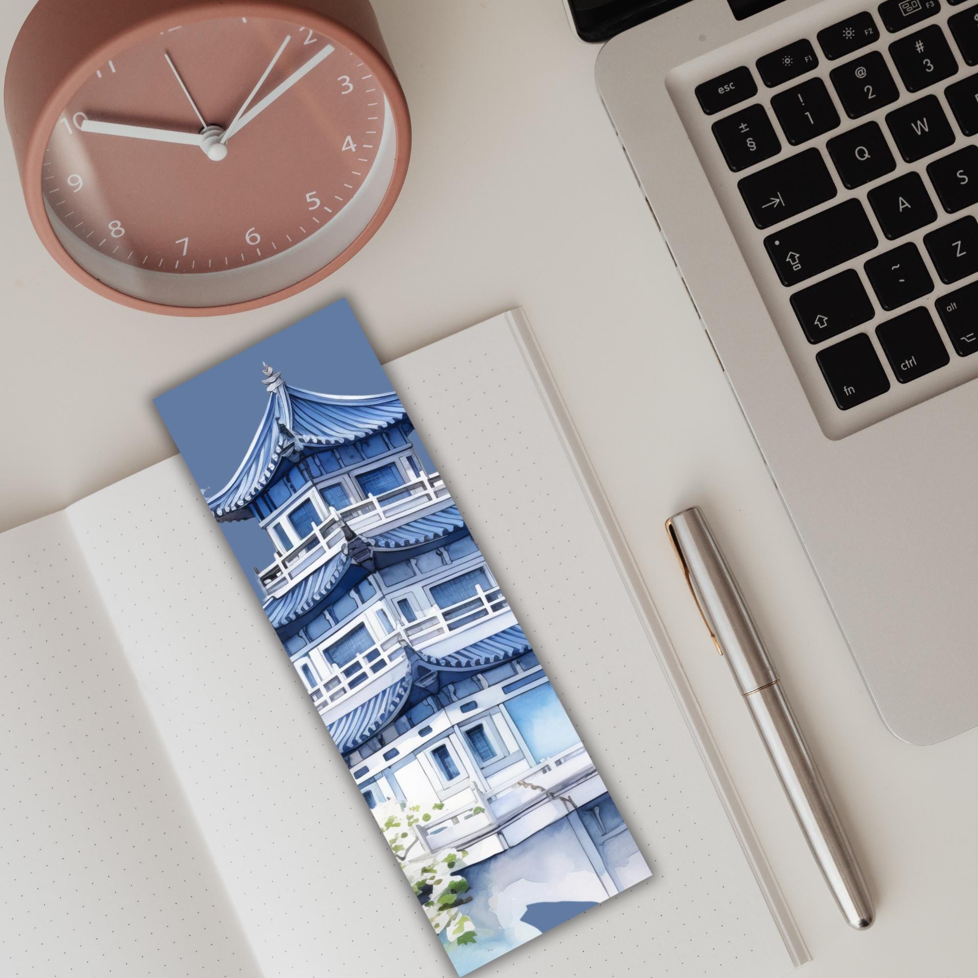 Chinoiserie Printable Bookmarks, Pagoda Bookmarks, Set of 4 Bookmarks ...