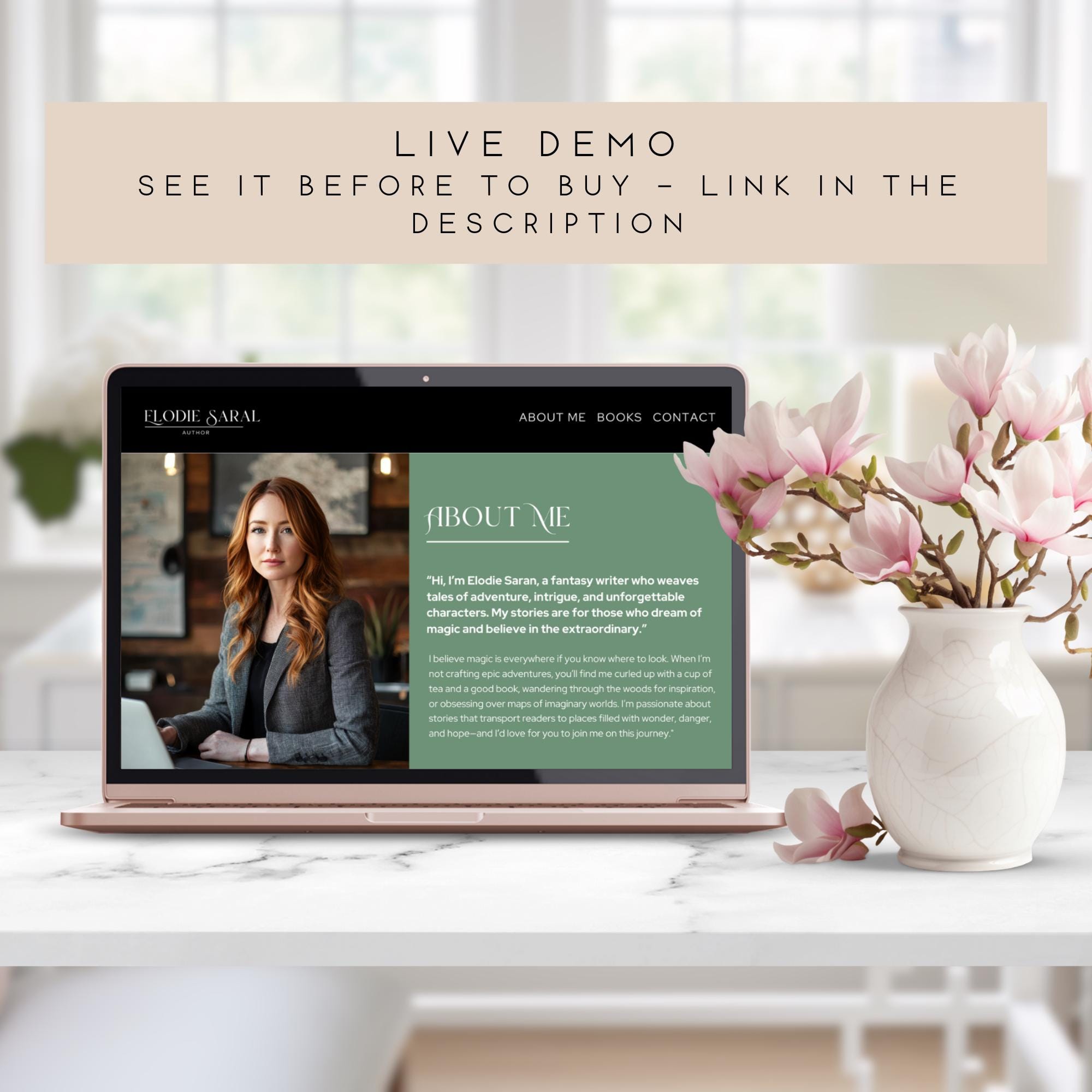 Canva One Page Website Template for Fantasy Author, Romantasy Book ...