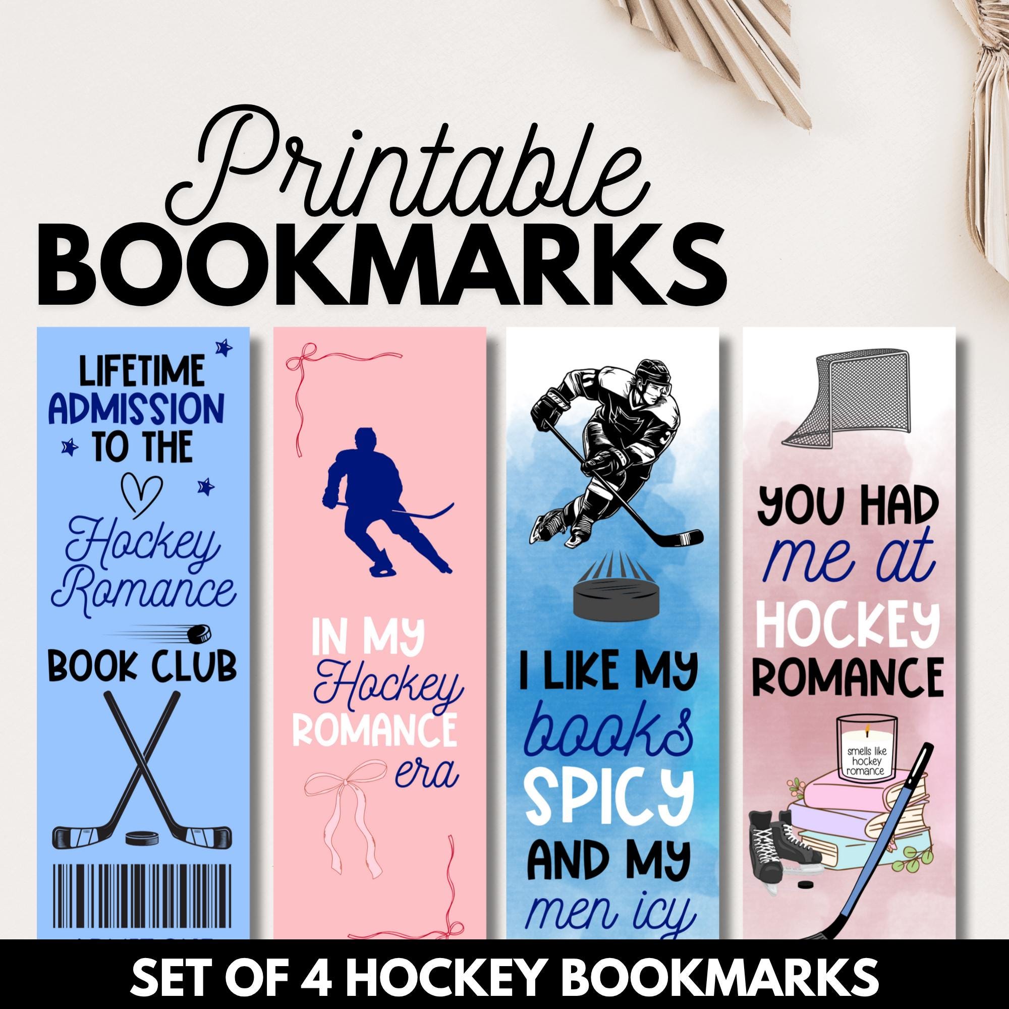 Hockey Romance Printable Bookmarks, Ice Hockey Reader, in My Hockey ...