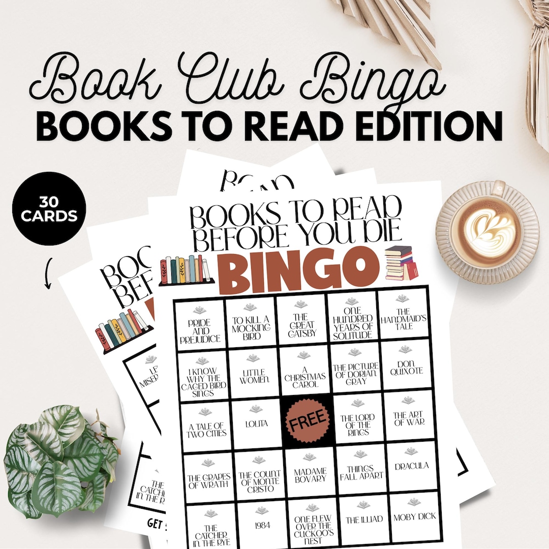 Book Club Game, Books to Read Bingo, Book Club Bingo, Book Club Game ...