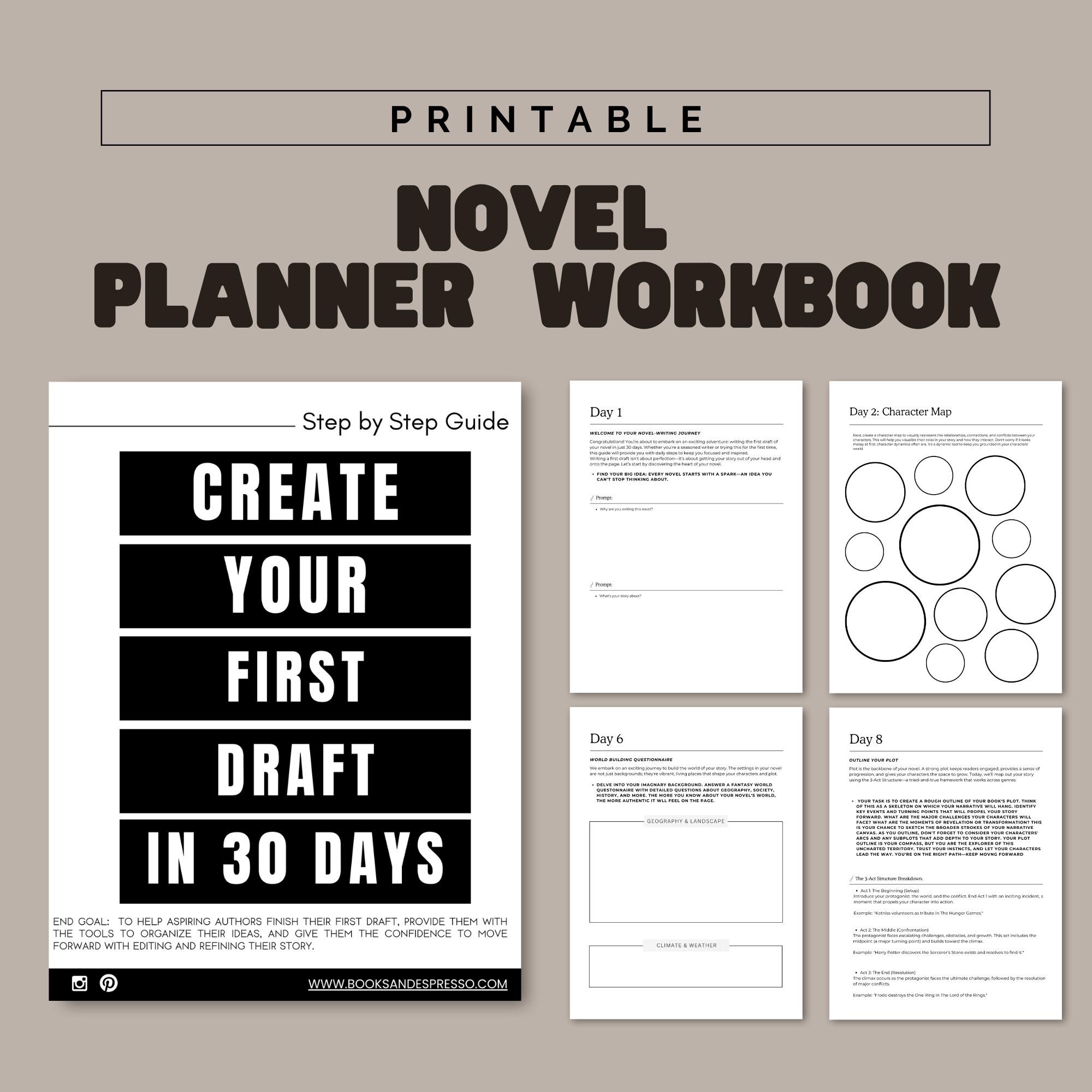 First Draft Novel Guide, Write a Book in 30 Days, 30 Day Novel Writing ...