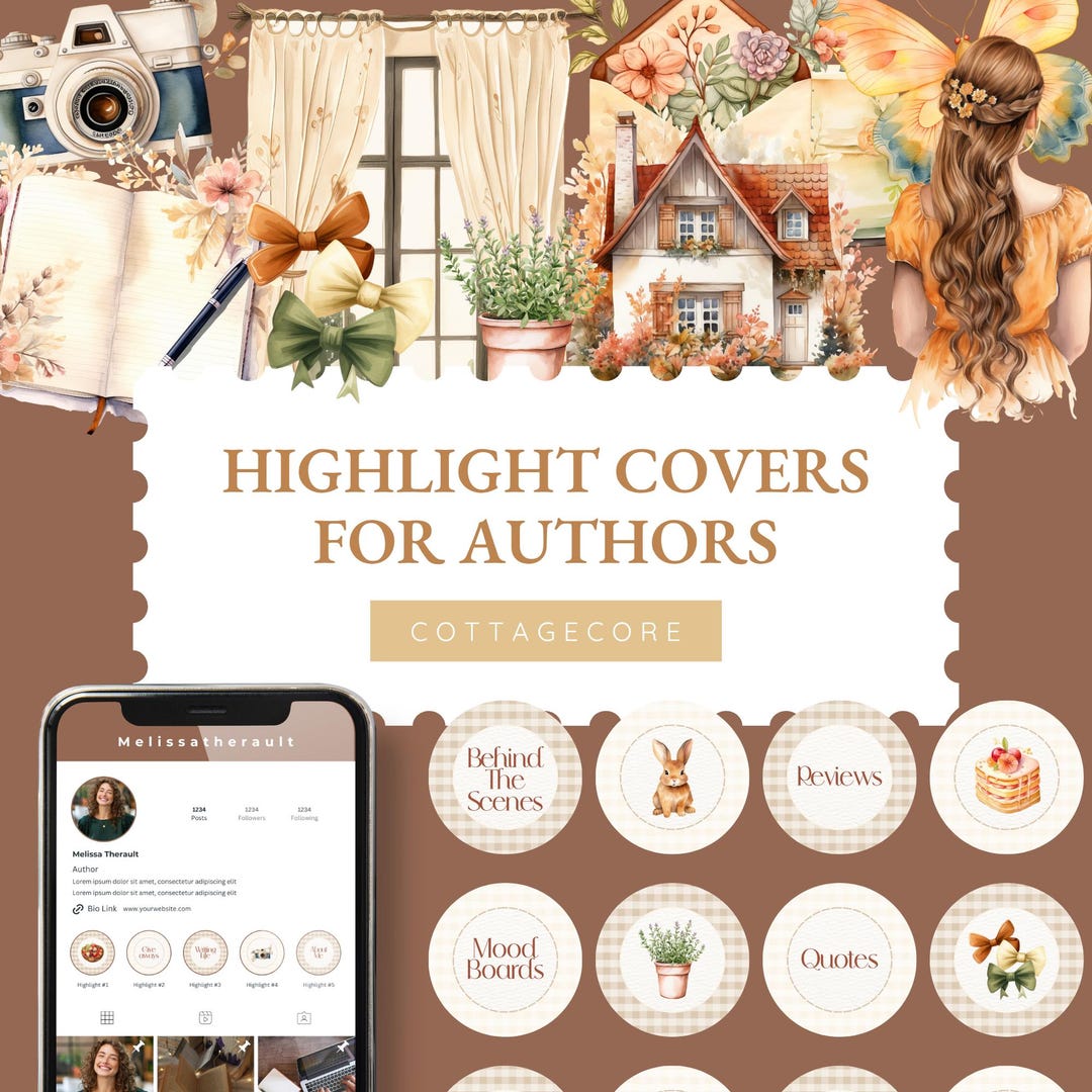 40 Cottagecore Author Highlight Covers, Social Media Bookish Icons ...