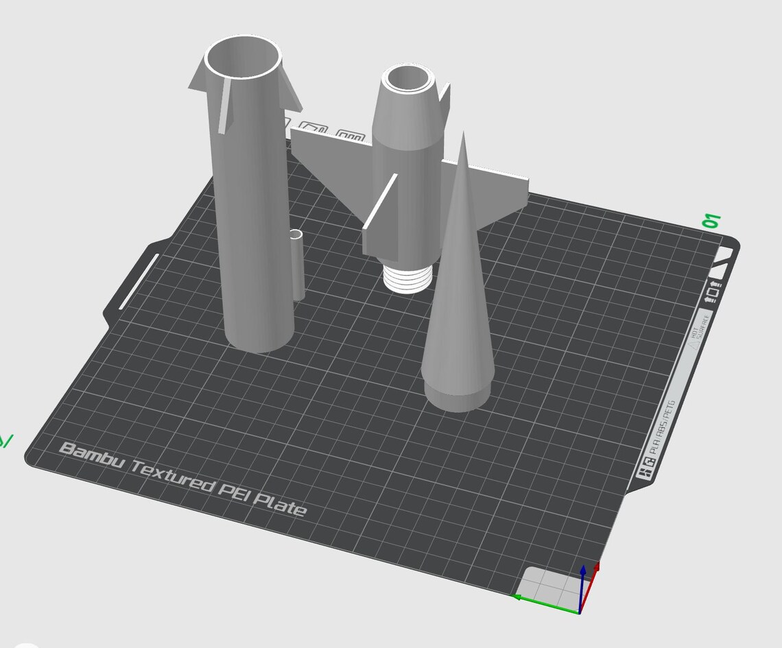 3D Printable AGM 12-D Bull Pup Rocket Shell STL File (18mm Engine) - Etsy
