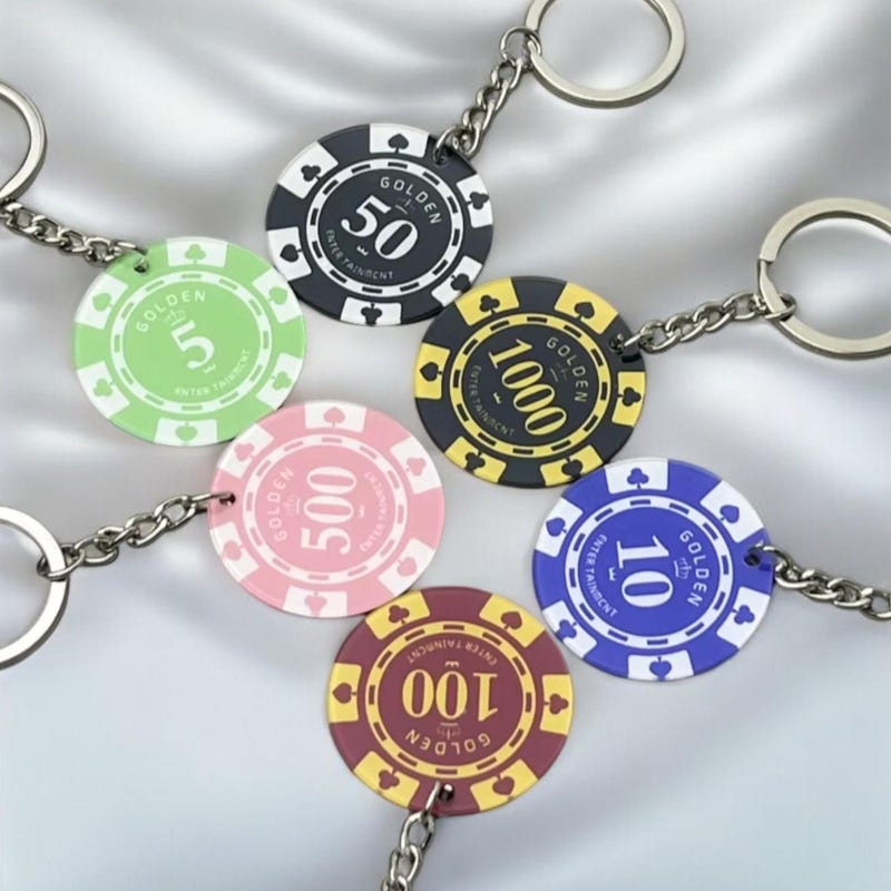 Poker Chip Keychain - Etsy
