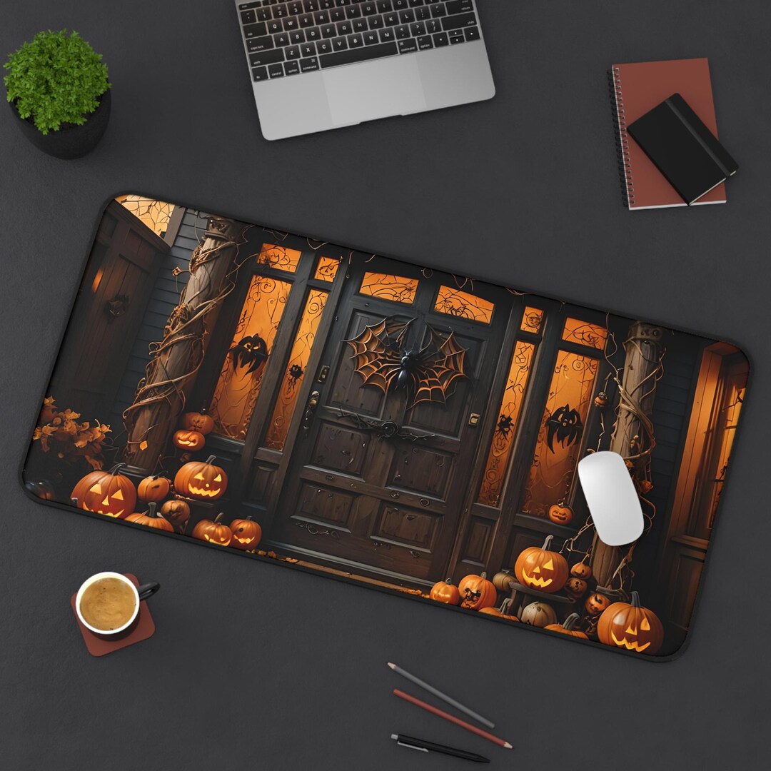 Spooky Desk Mat, Halloween Door Decoration, Home Office Accessory, Work ...