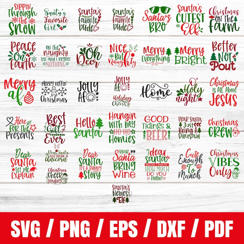Christmas Saying Svg - Etsy