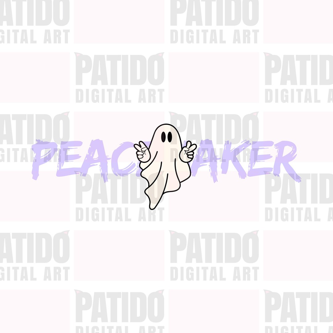 Peace Maker Ghost SVG - Cute Halloween Ghost Cut Files for Kids, Boy ...