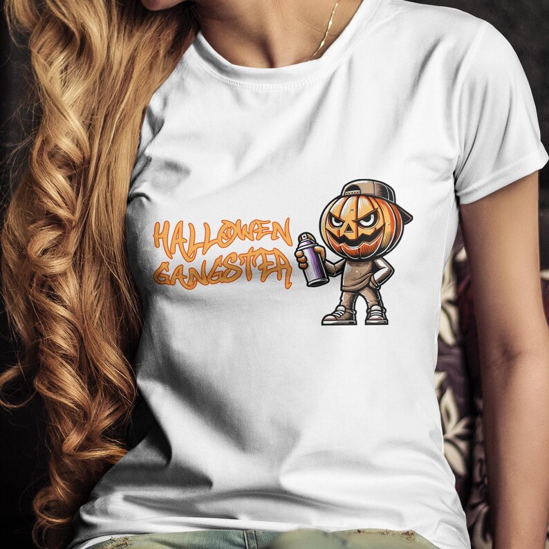 Pumpkin Character With Hat and Sprayer Svg Png, Halloween Gangster Svg ...