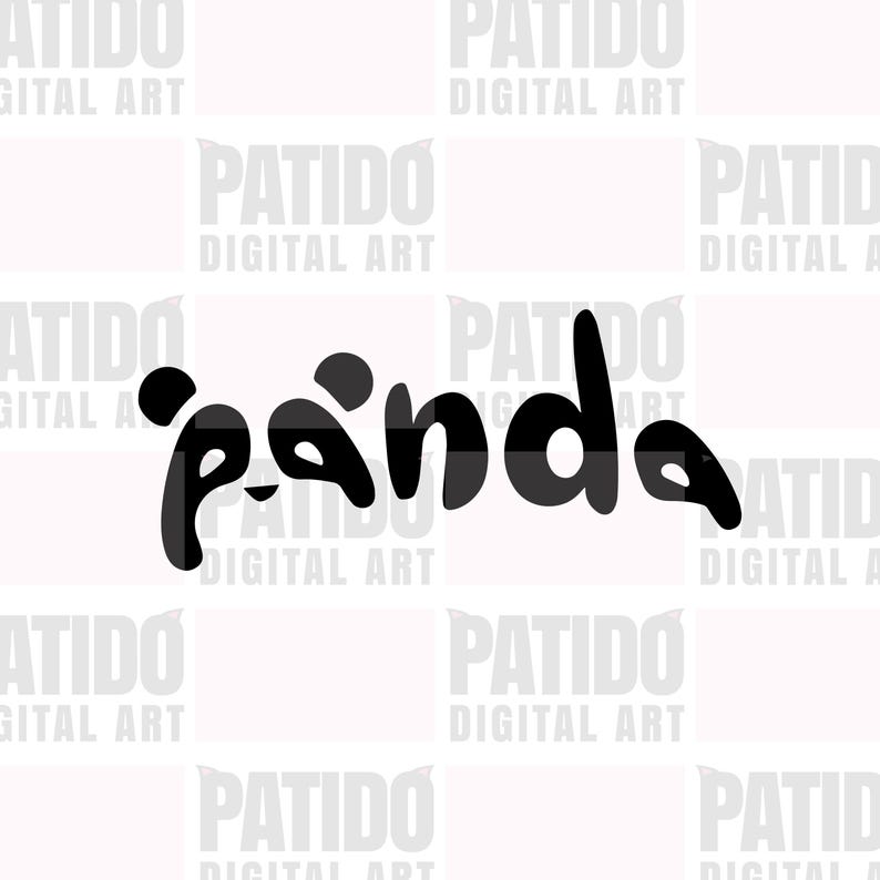 Cute Panda Svg, Cute Panda Text Design Svg, Panda Logo Svg, Panda ...