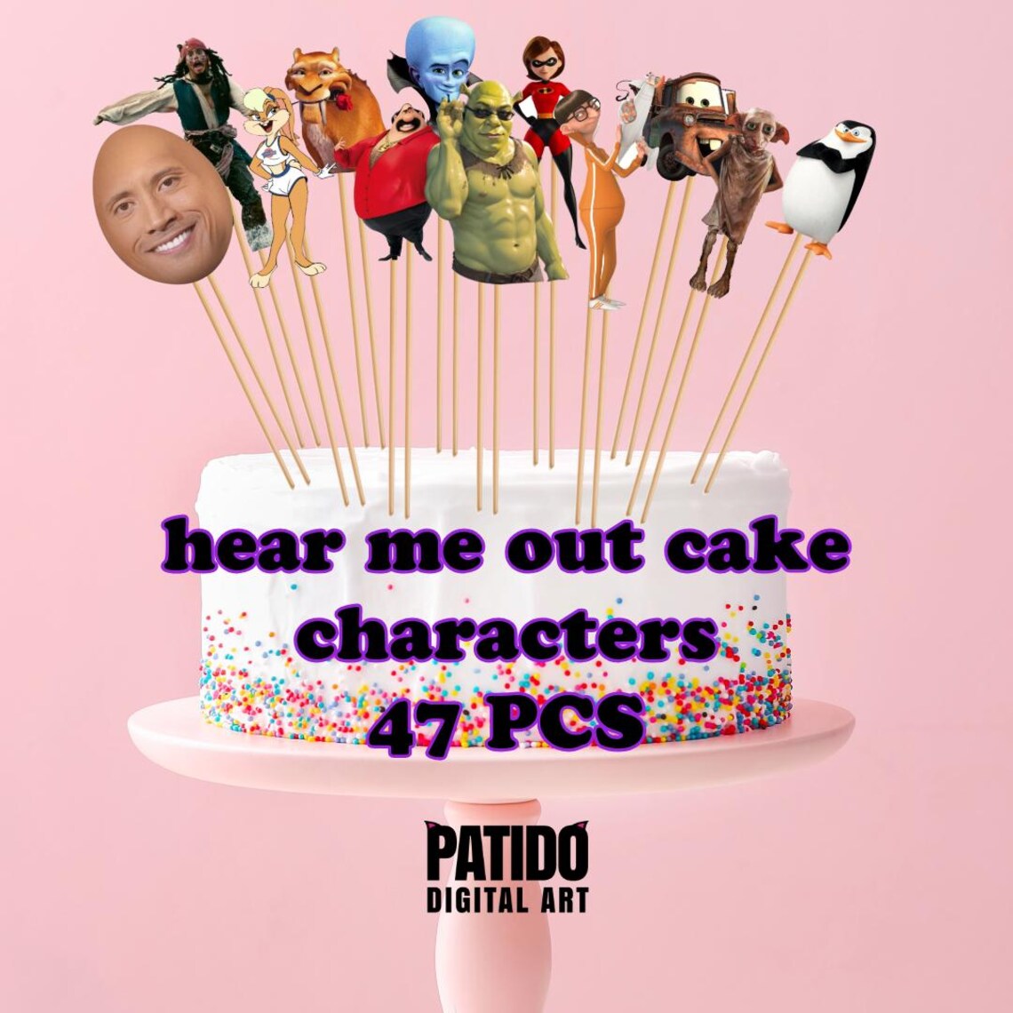 Hear Me Out Cake Characters PNG | 47 Trendy Clipart for Tiktok Cakes ...