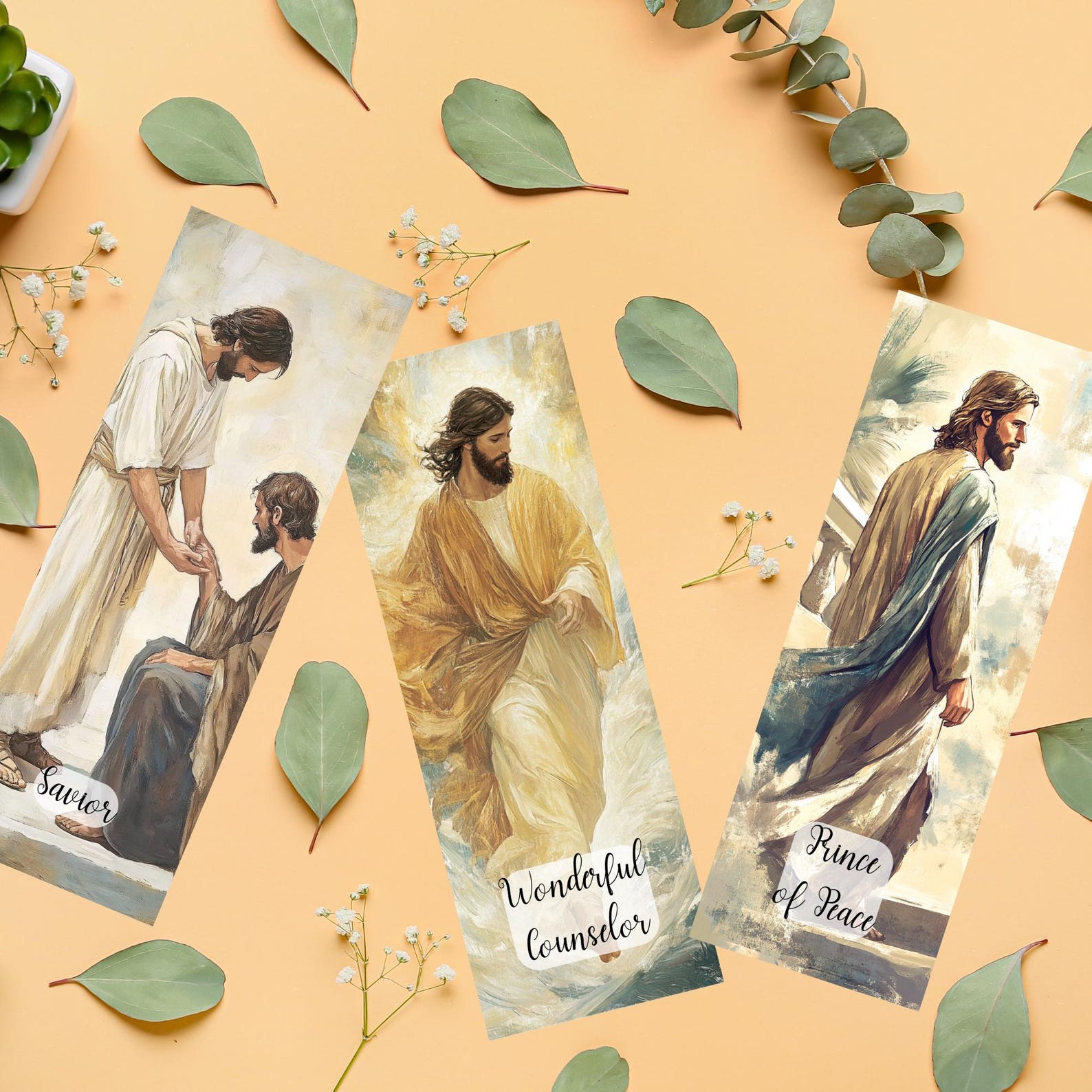Jesus Christ Bookmarks: 12 Names, Christian Art (digital Download) - Etsy