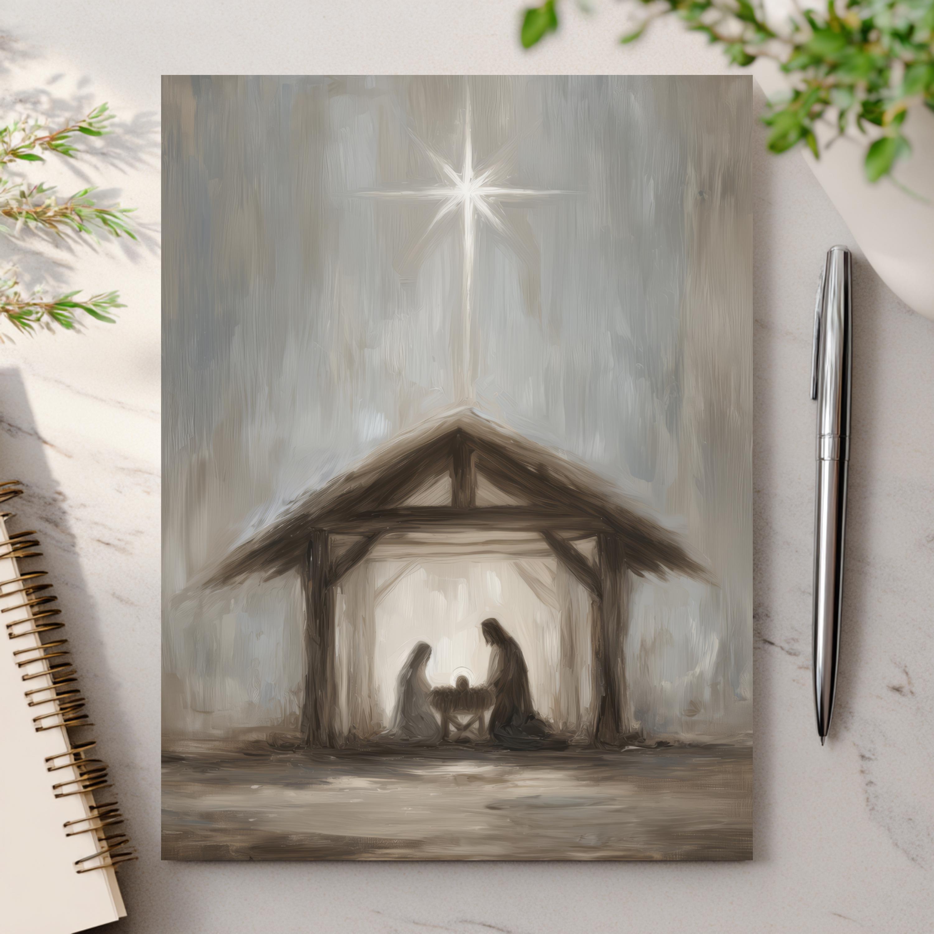 Christmas Nativity Greeting Card, Christmas Manger Card, Baby Jesus ...