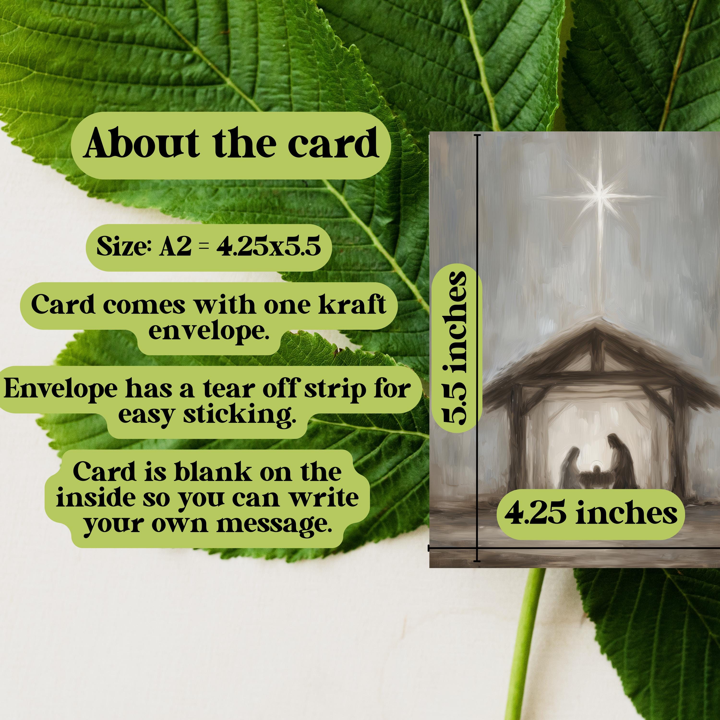 Christmas Nativity Greeting Card, Christmas Manger Card, Baby Jesus ...