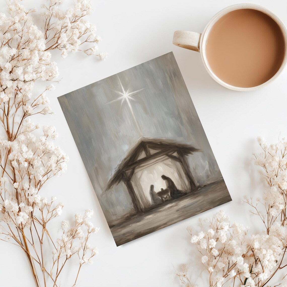 Christmas Nativity Greeting Card, Christmas Manger Card, Baby Jesus ...