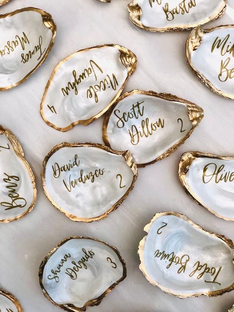 Oyster Shell Place Cards - Etsy