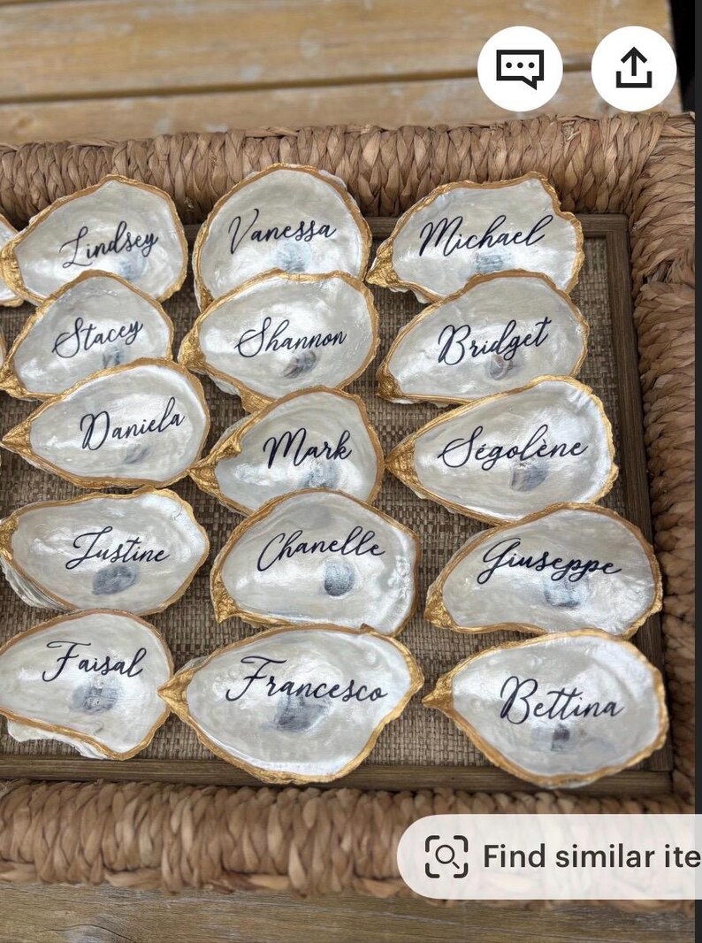Oyster Shell Place Cards - Etsy