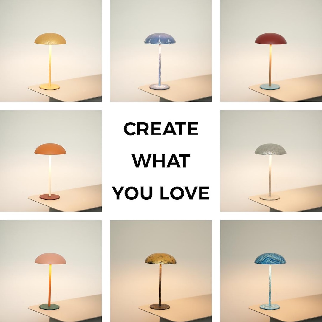 Mushroom Table Lamp – Rechargeable LED Bedside Lamp With DIY Kit, IP65 ...