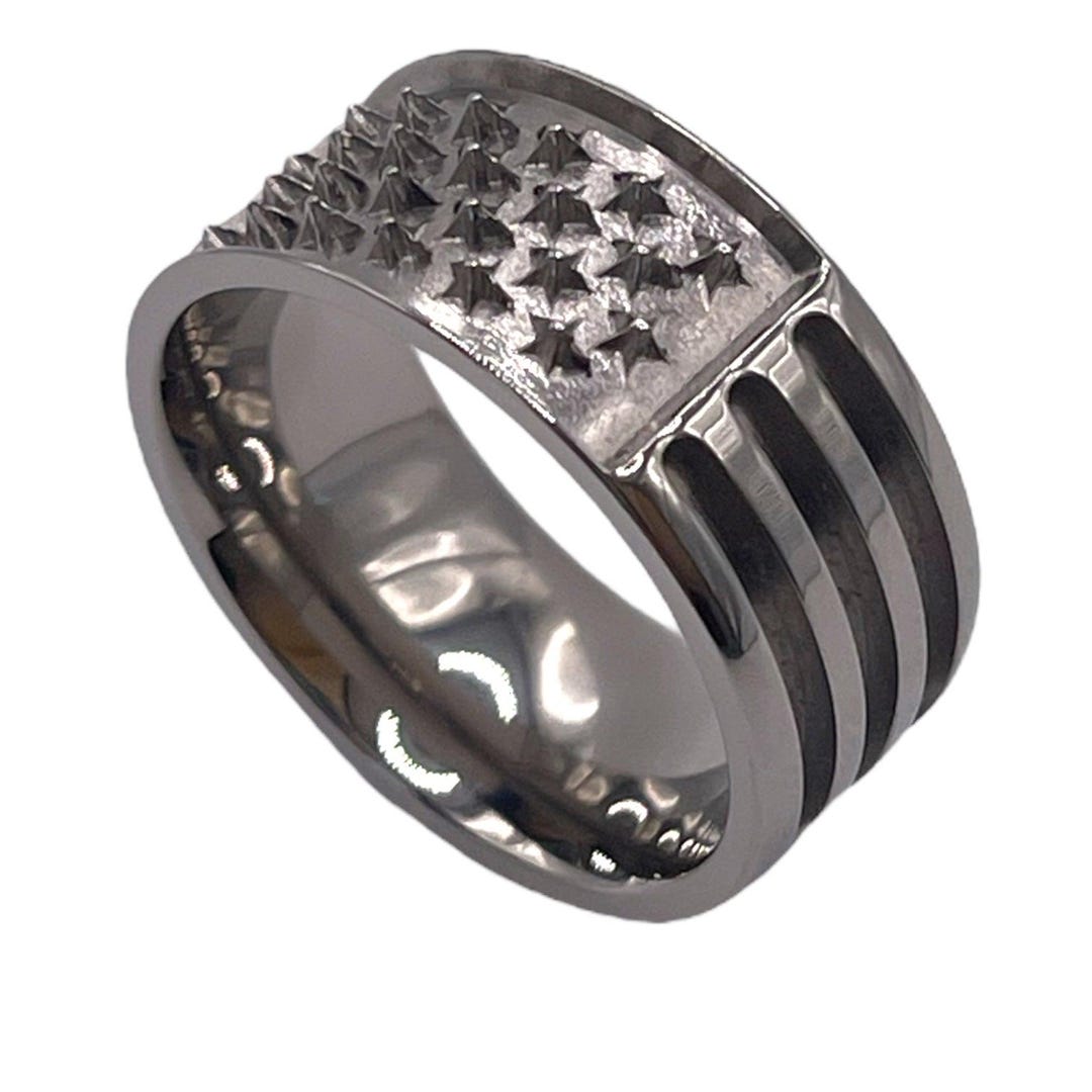 USA Flag Inlay Pattern Channel Titanium Ring Core - Etsy