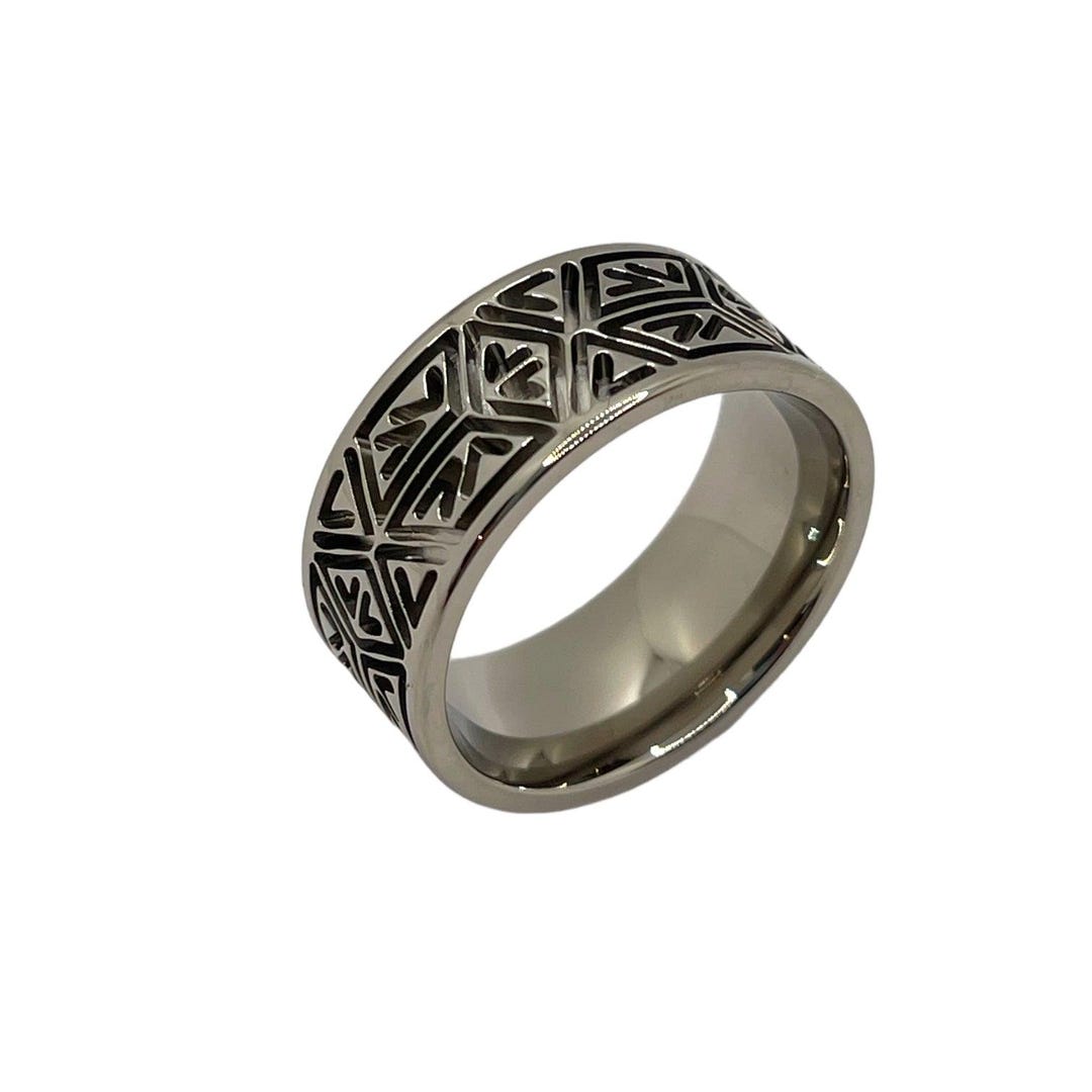 Titanium Aztec Inlay Pattern Channel Ring Core - Etsy