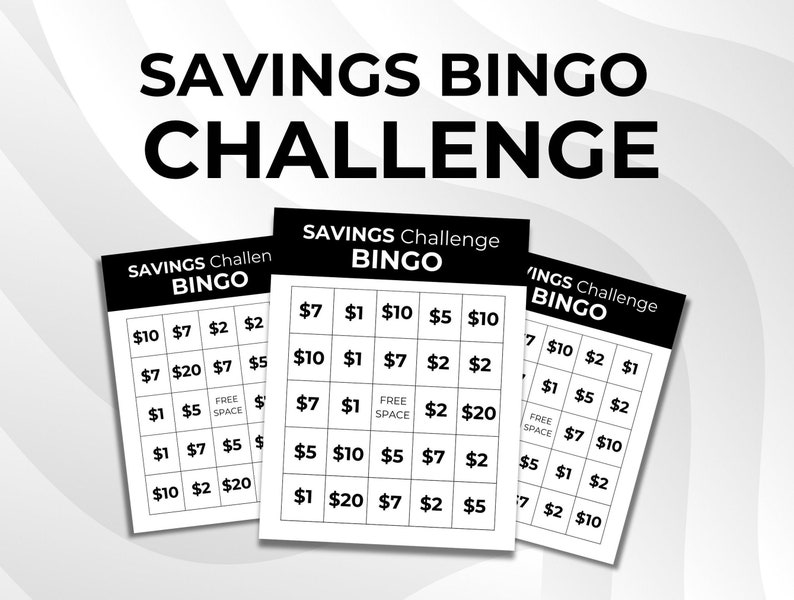 Bingo Money Savings Challenge Printable Game Low Budget Challenge PDF ...