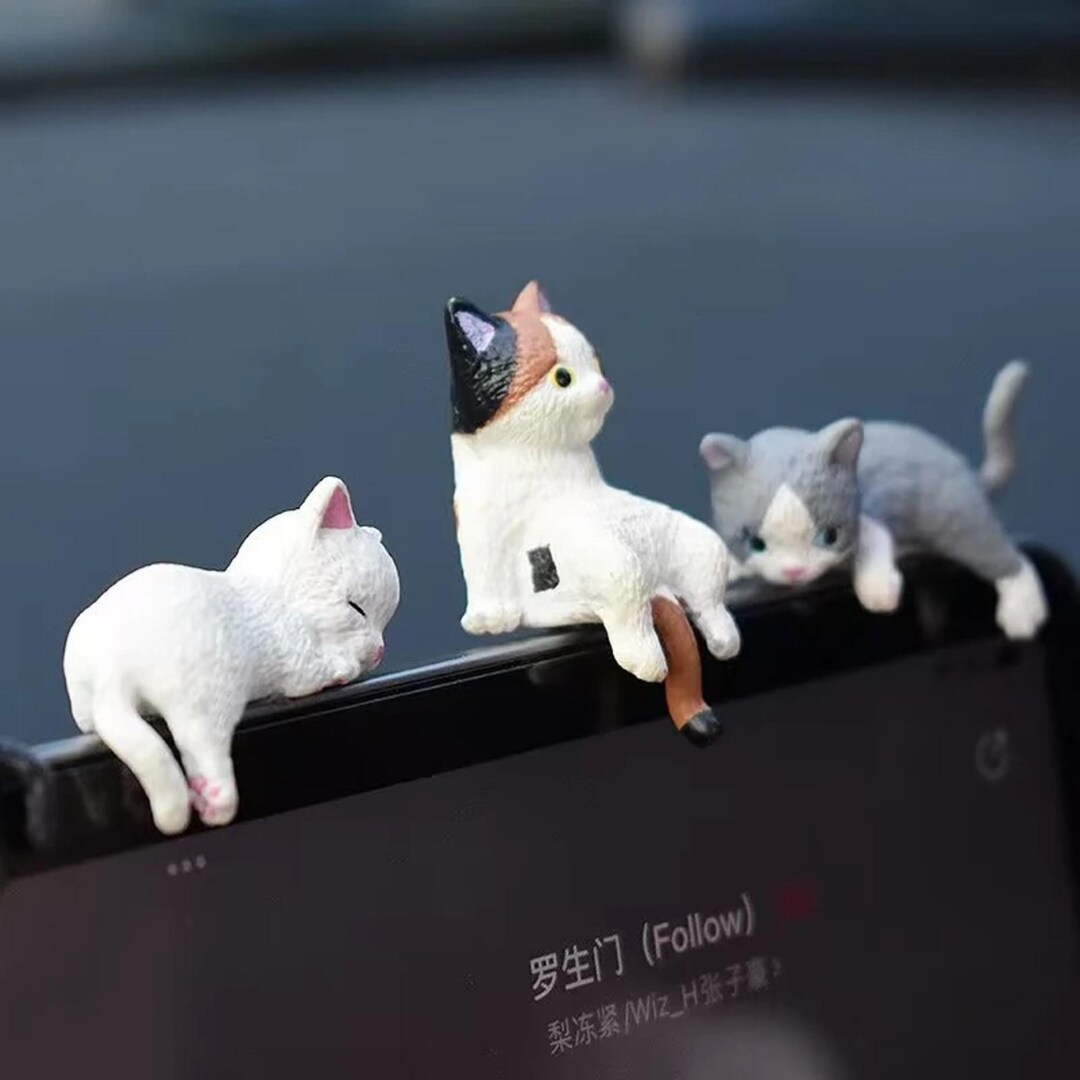 7 Style Mini Cat Car Ornaments, Car Mirror Dashboard Ornament, Handmade ...