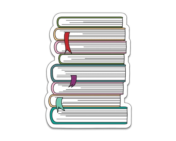 Book Pile 3 Vinyl Die Cut Sticker SKU ST-934 - Etsy