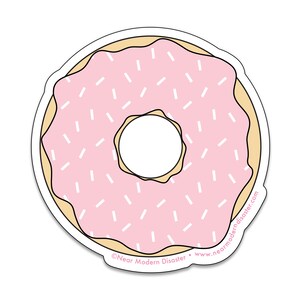 Pink Donut - 3" Vinyl Die Cut Sticker - SKU ST-929 - Durable ...