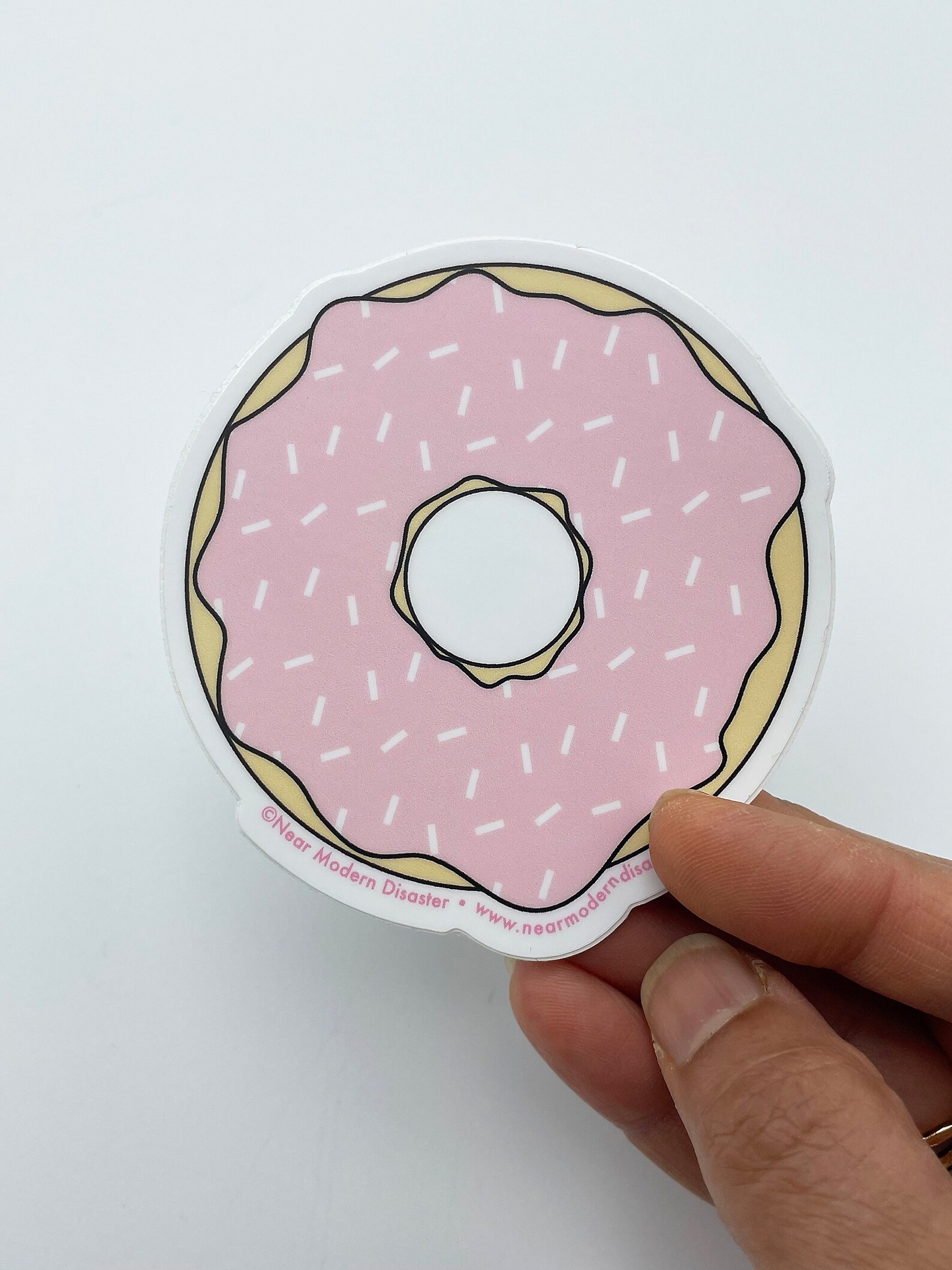 Pink Donut - 3" Vinyl Die Cut Sticker - SKU ST-929 - Durable ...