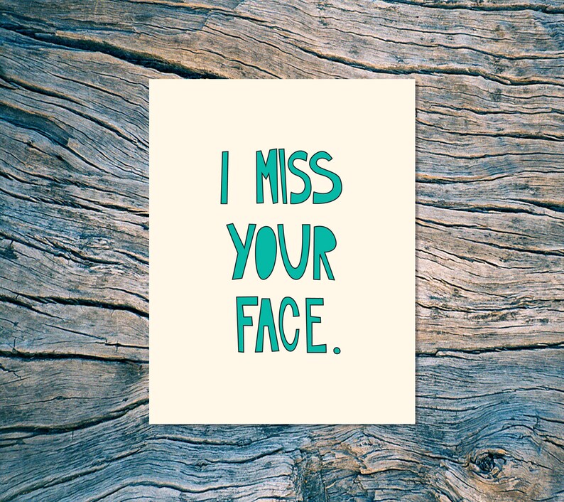 I Miss Your Face A2 Folded Note Card & Envelope SKU 174 - Etsy