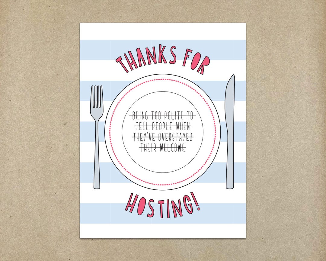Thanks for Hosting - A2 Folded Note Card & Envelope - SKU 599 - Dinner ...