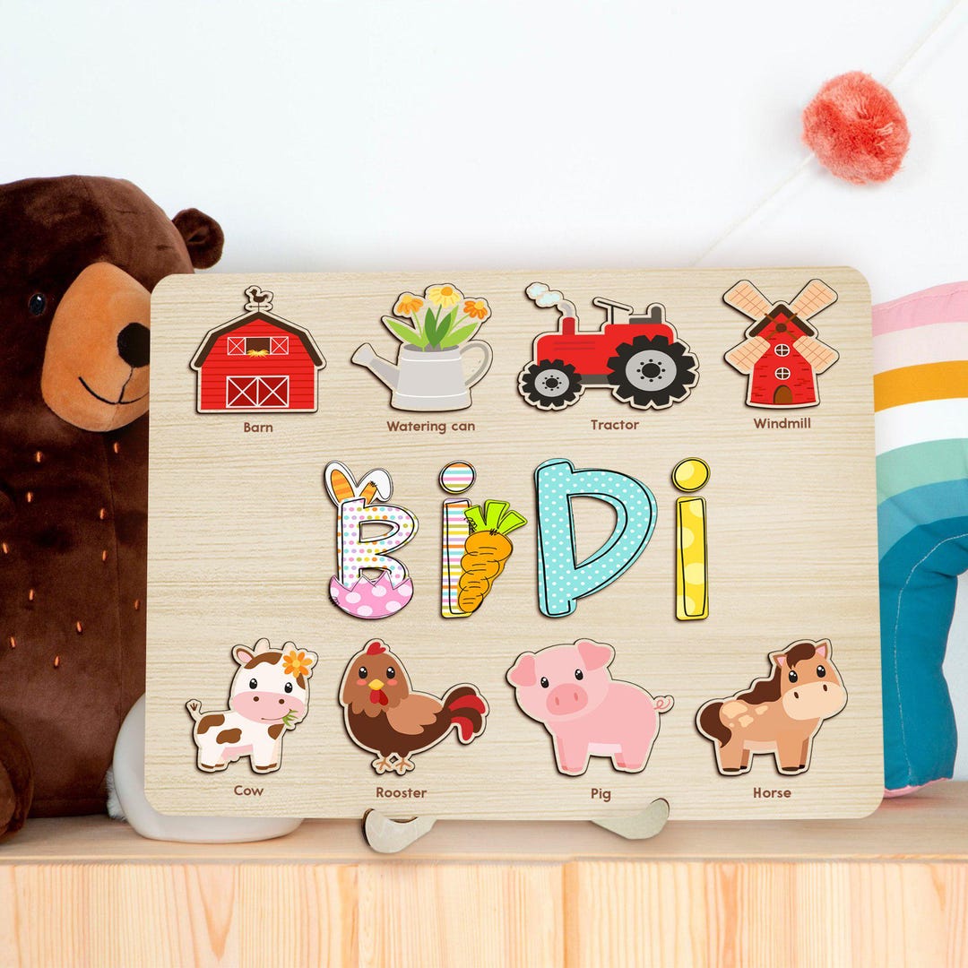 Custom Farm Theme Puzzle Name, Puzzle Gift for Boy Girl, Busy Board ...