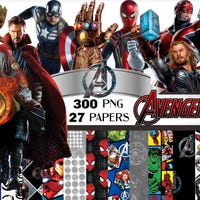 Avengers Clipart: Super Hero Digital Paper Pack (JPG) - Etsy