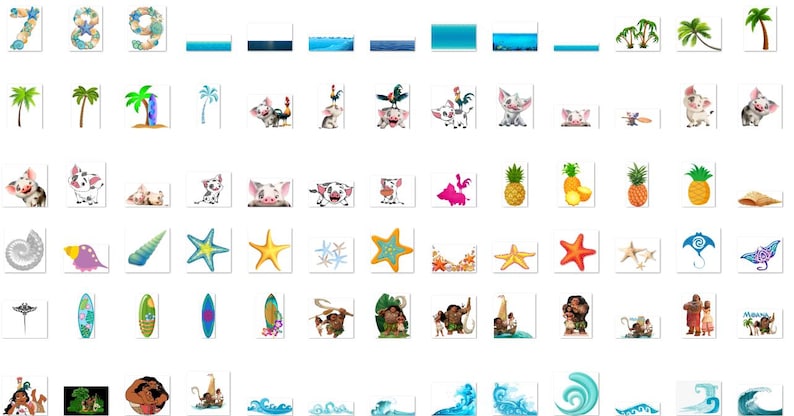 Moana PNG Clipart Bundle, Moana Png Bundle With Alphabet - Etsy