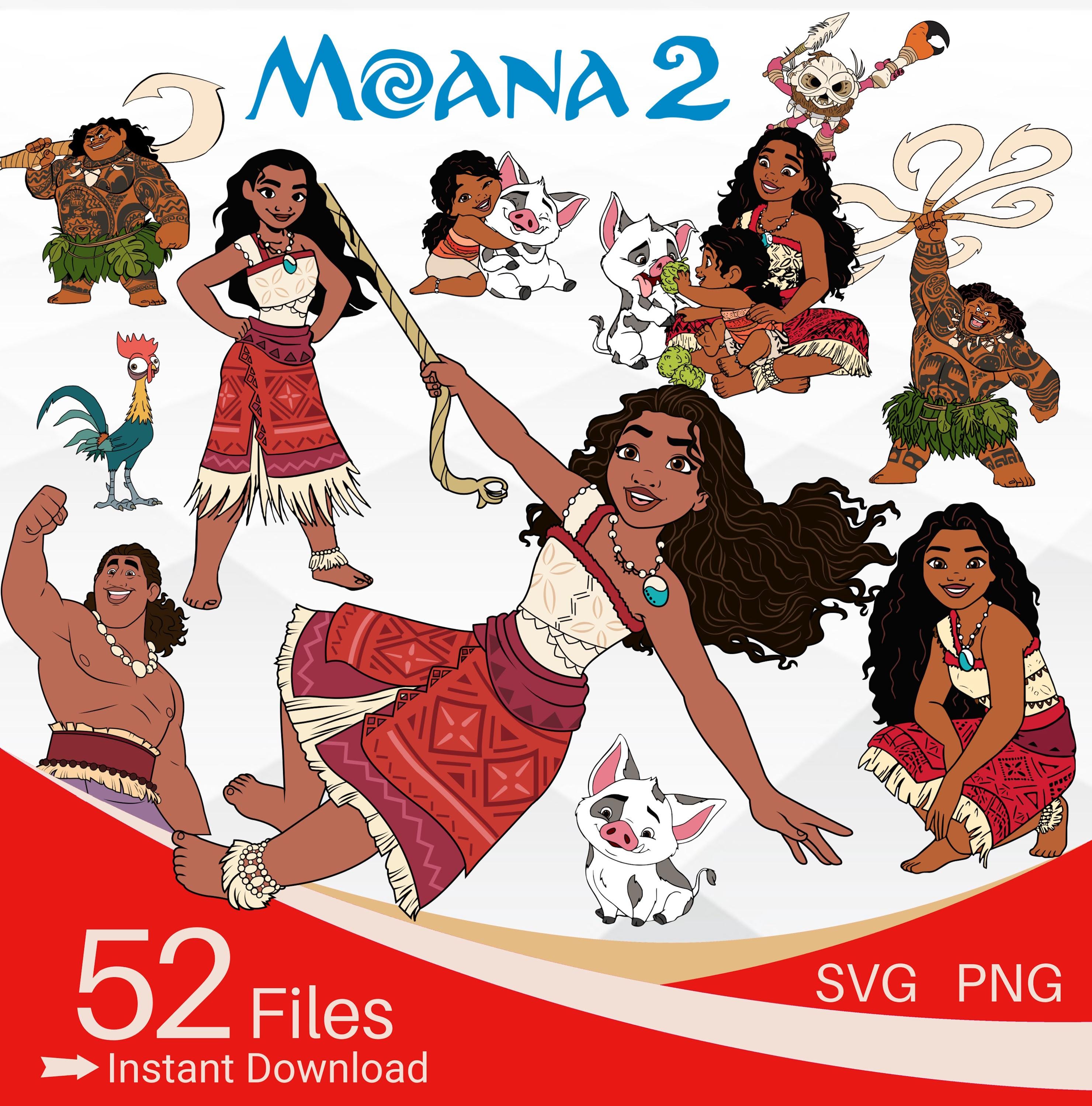 Moana SVG Bundle, Moana 2 SVG PNG Clipart Bundle, Layered Svg Bundle ...