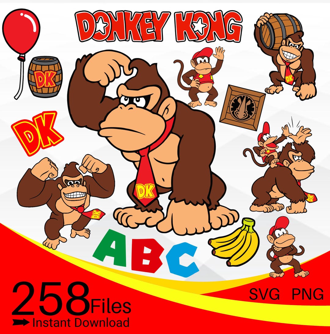 Donkey Kong SVG Bundle, Donkey Kong SVG PNG Clipart Bundle, Donkey Kong ...