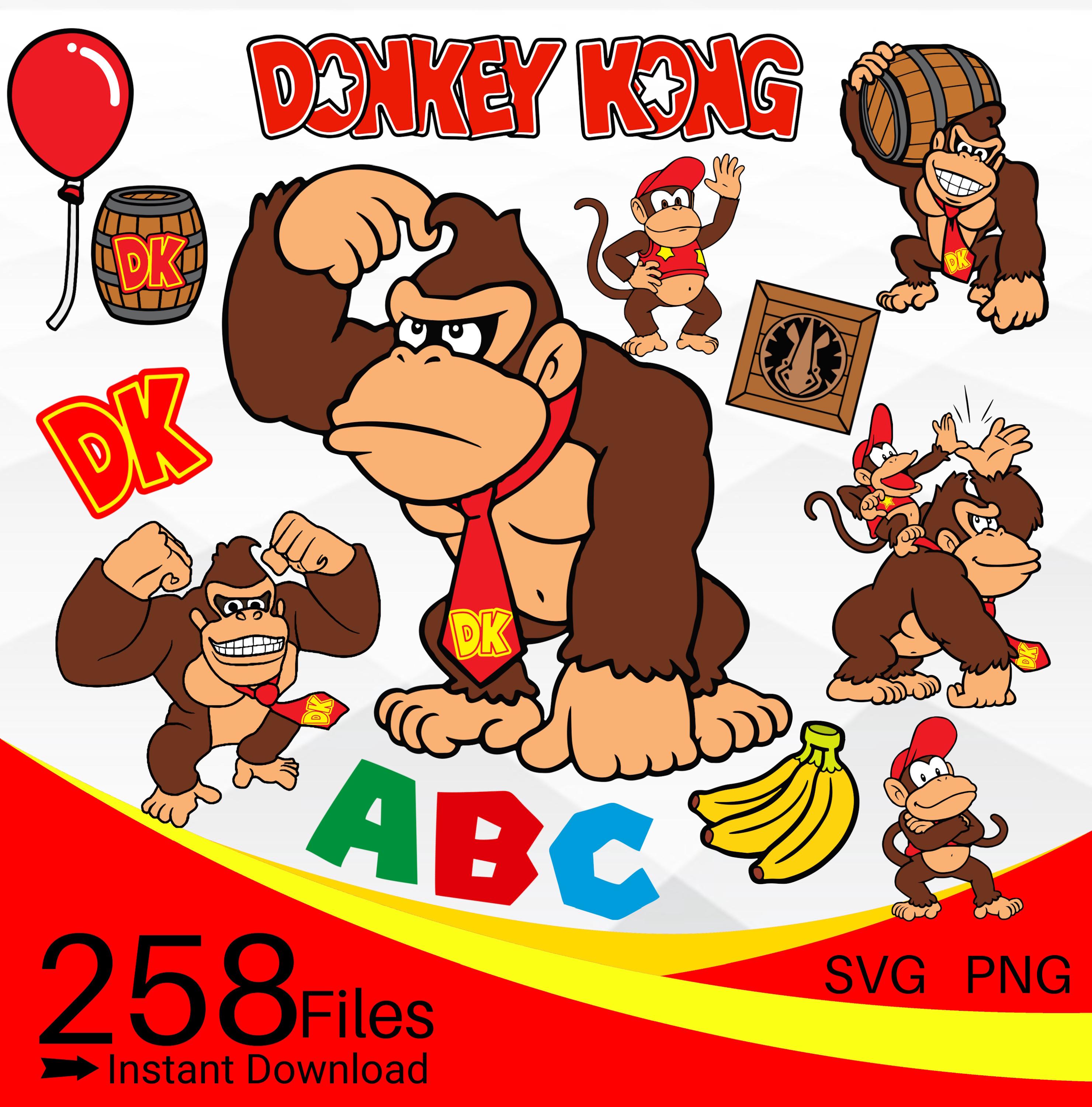 Donkey Kong SVG Bundle, Donkey Kong SVG PNG Clipart Bundle, Donkey Kong ...