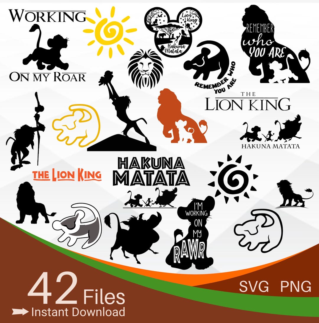 Lion King SVG Bundle, Hakuna Matada SVG, Simba PNG Clipart Bundle ...