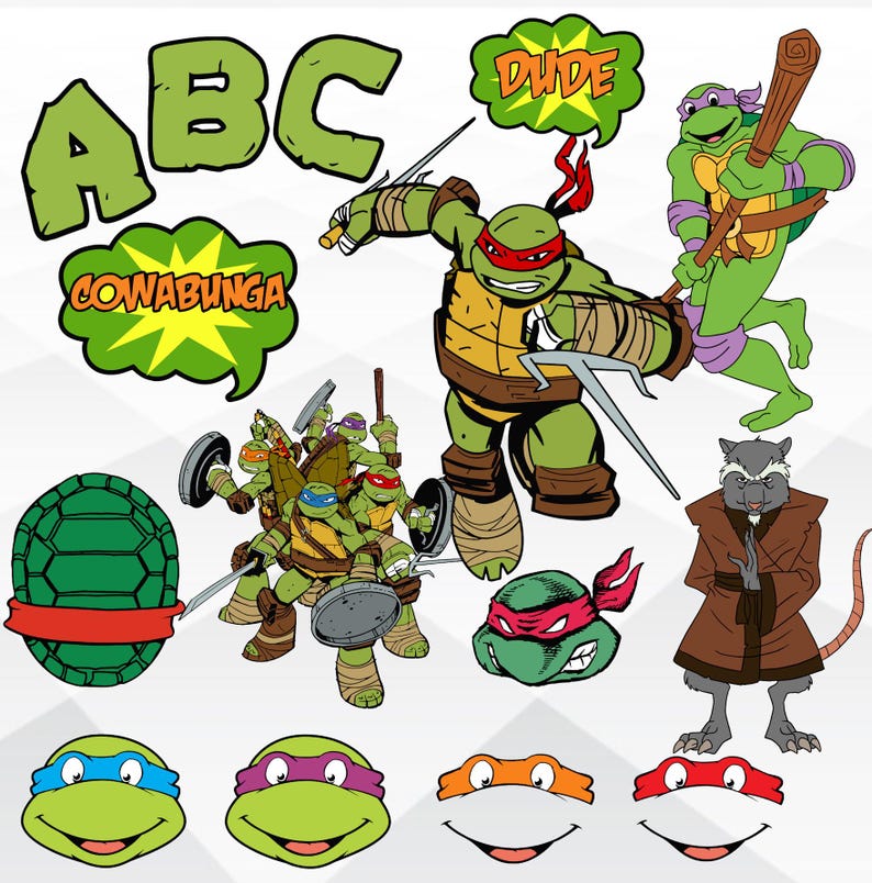 Ninja Turtles SVG Bundle, Ninja Turtles SVG PNG Clipart Bundle, Ninja ...